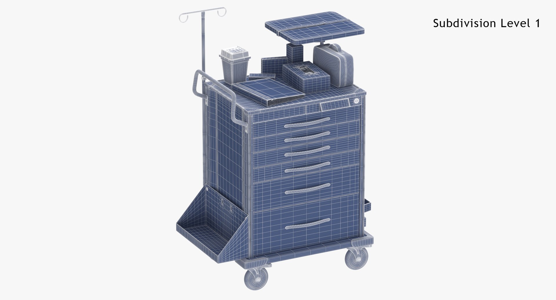 3D Case Cart Crash Cart Empty and In Use model - TurboSquid 1884967