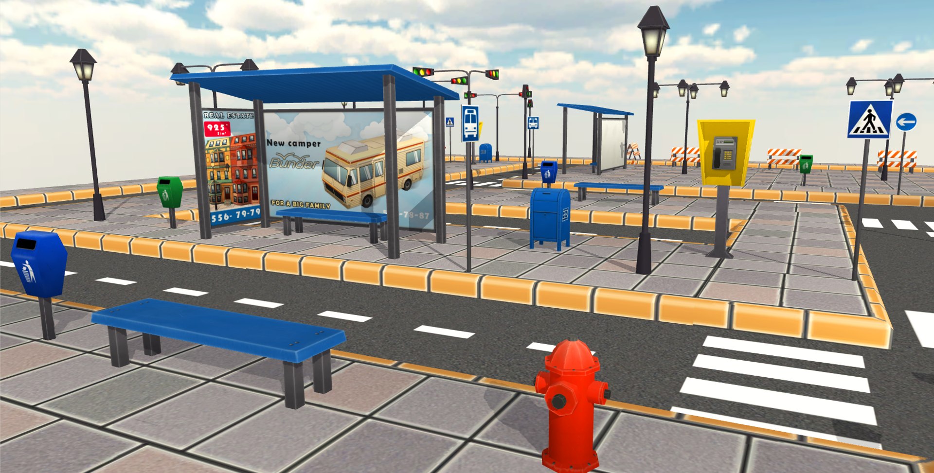 Maya Cartoon Street Props