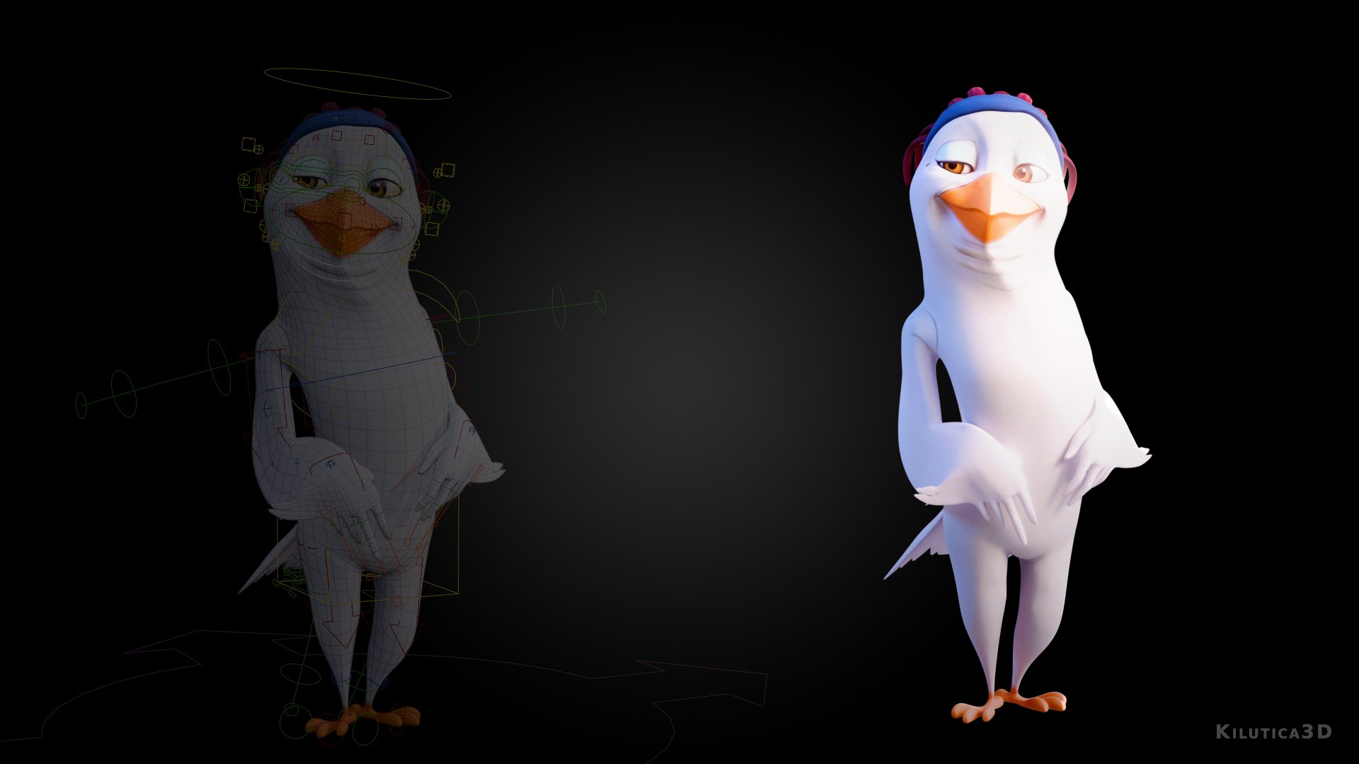 3D Model Cartoon White Cockatoo - Rigged Stylized Bird 7 Birds Series ...