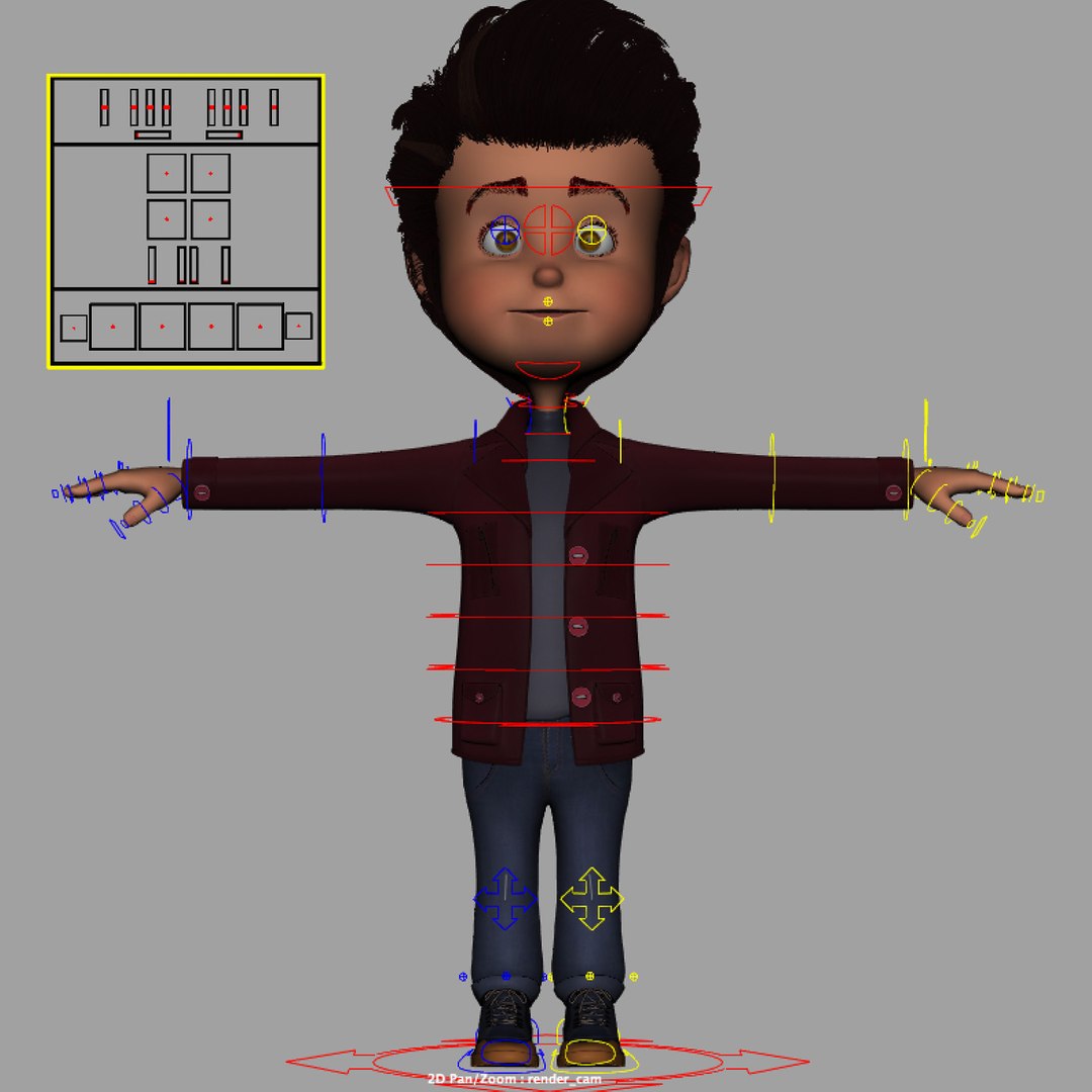 3d cartoon boy rigged character