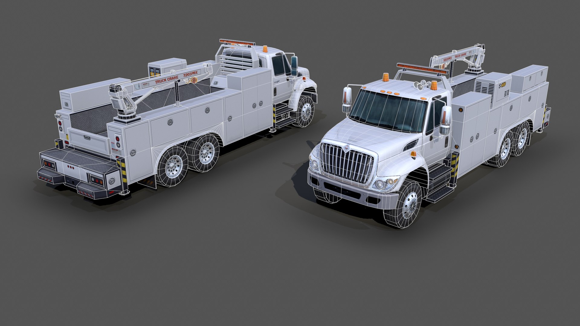 3D International WorkStar 7400 Utility Truck S03 Model - TurboSquid 2089848