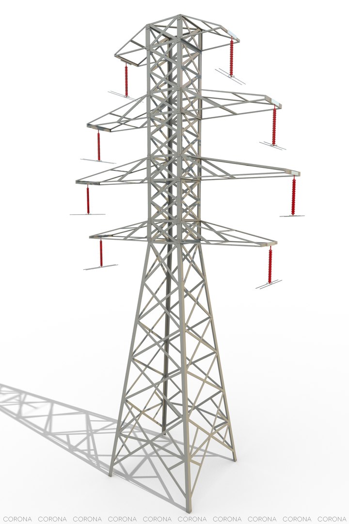 Power Lines Set 3d Model