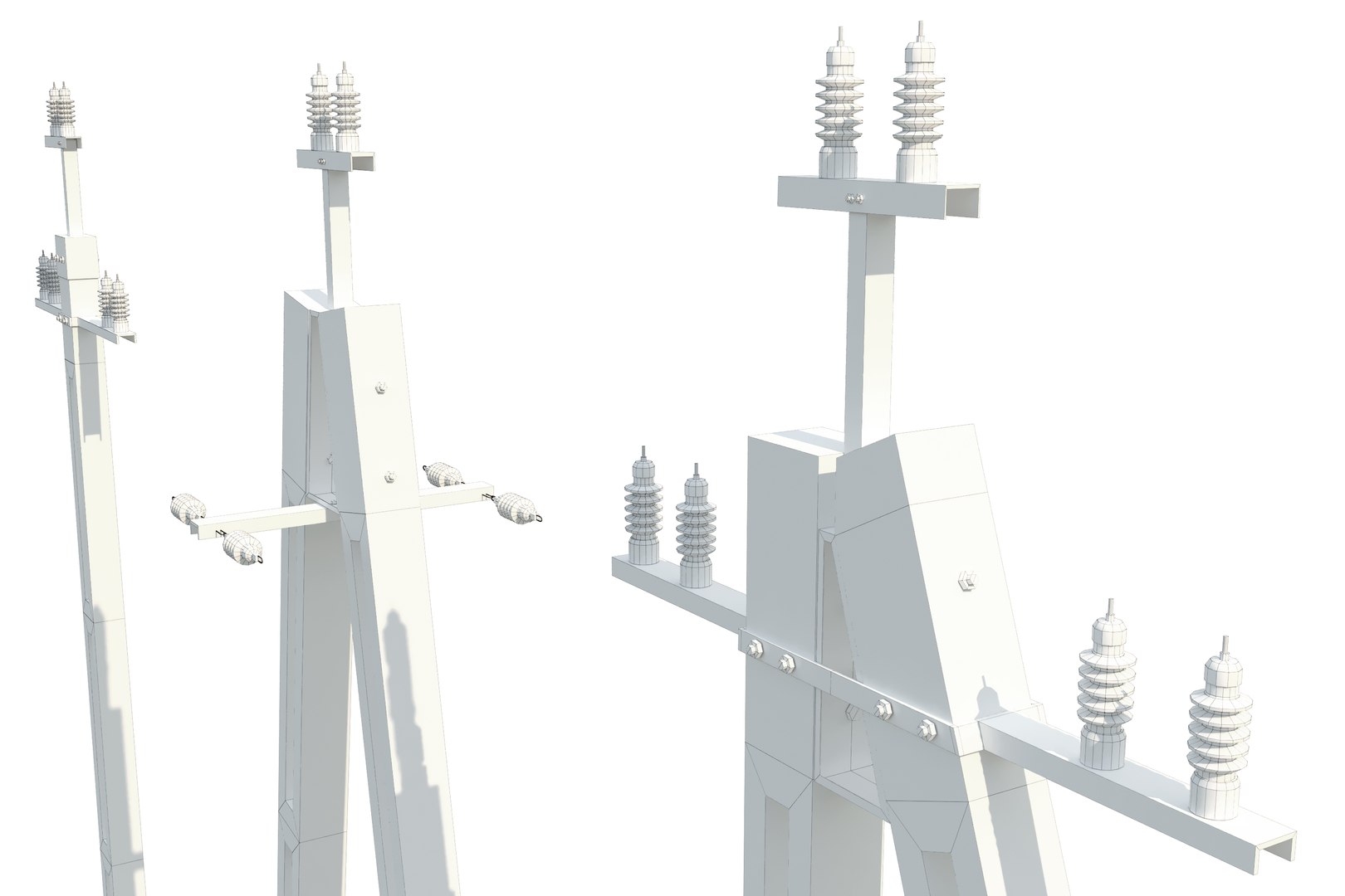 Power Lines Set 3d Model
