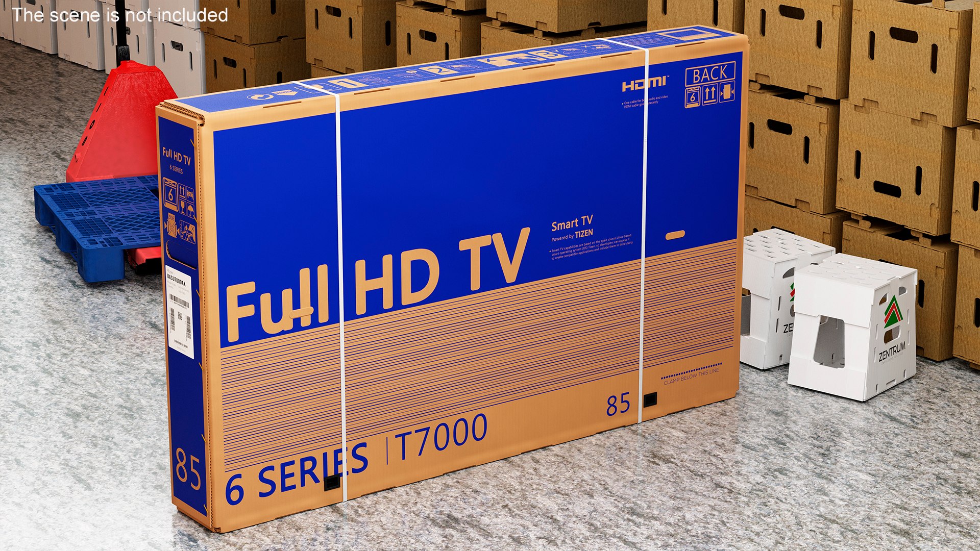3D Cardboard Packaging Box 85 Inch TV model - TurboSquid 2127116