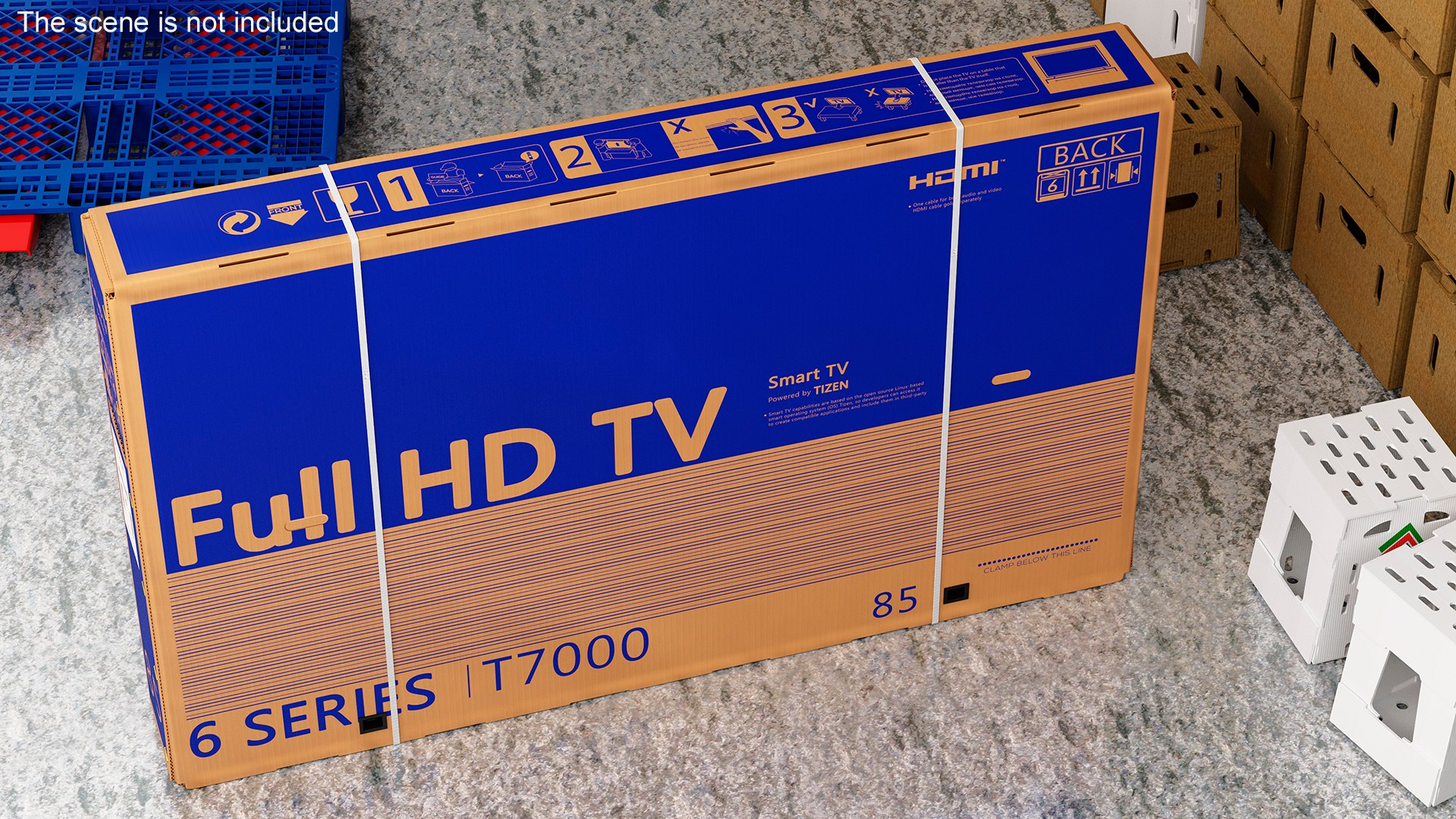 3D Cardboard Packaging Box 85 Inch TV model - TurboSquid 2127116