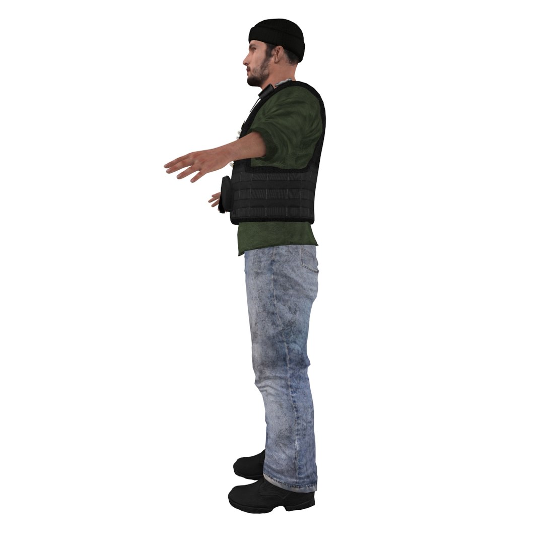 3d model rigged dea agent 3