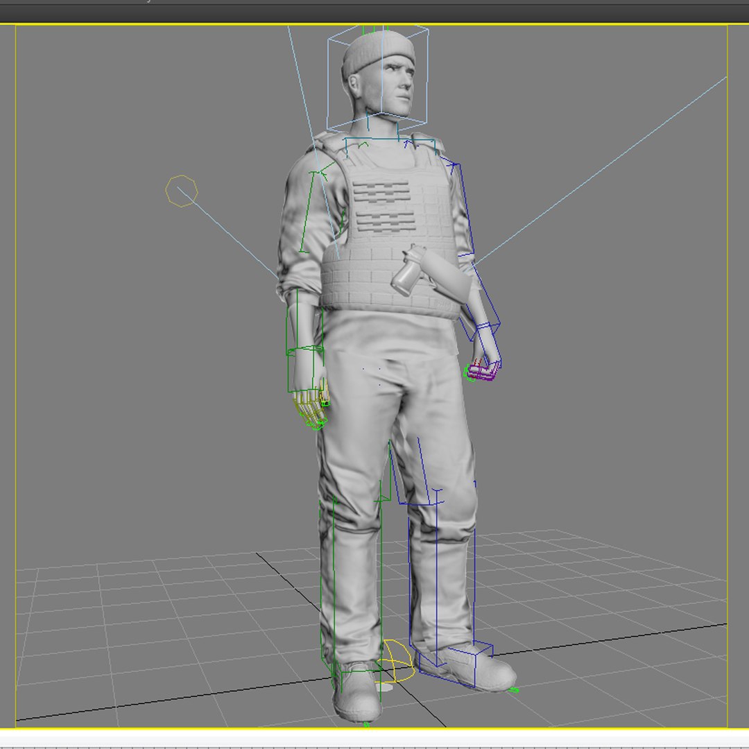 3d model rigged dea agent 3