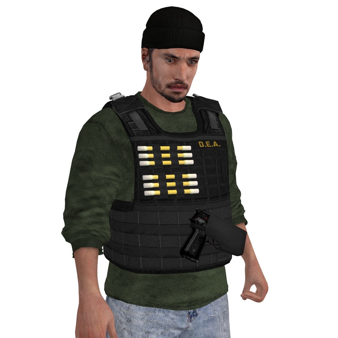 3d model rigged dea agent 3