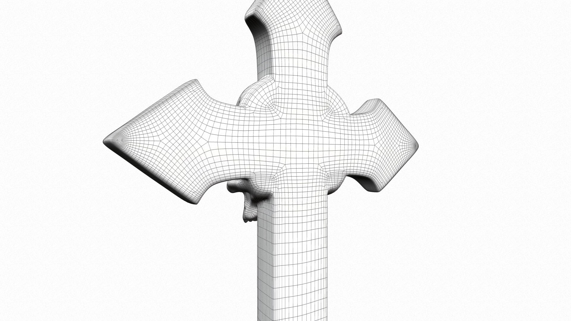 3D High-Poly Arrow-shaped Cross with rusted Steel Skull model ...