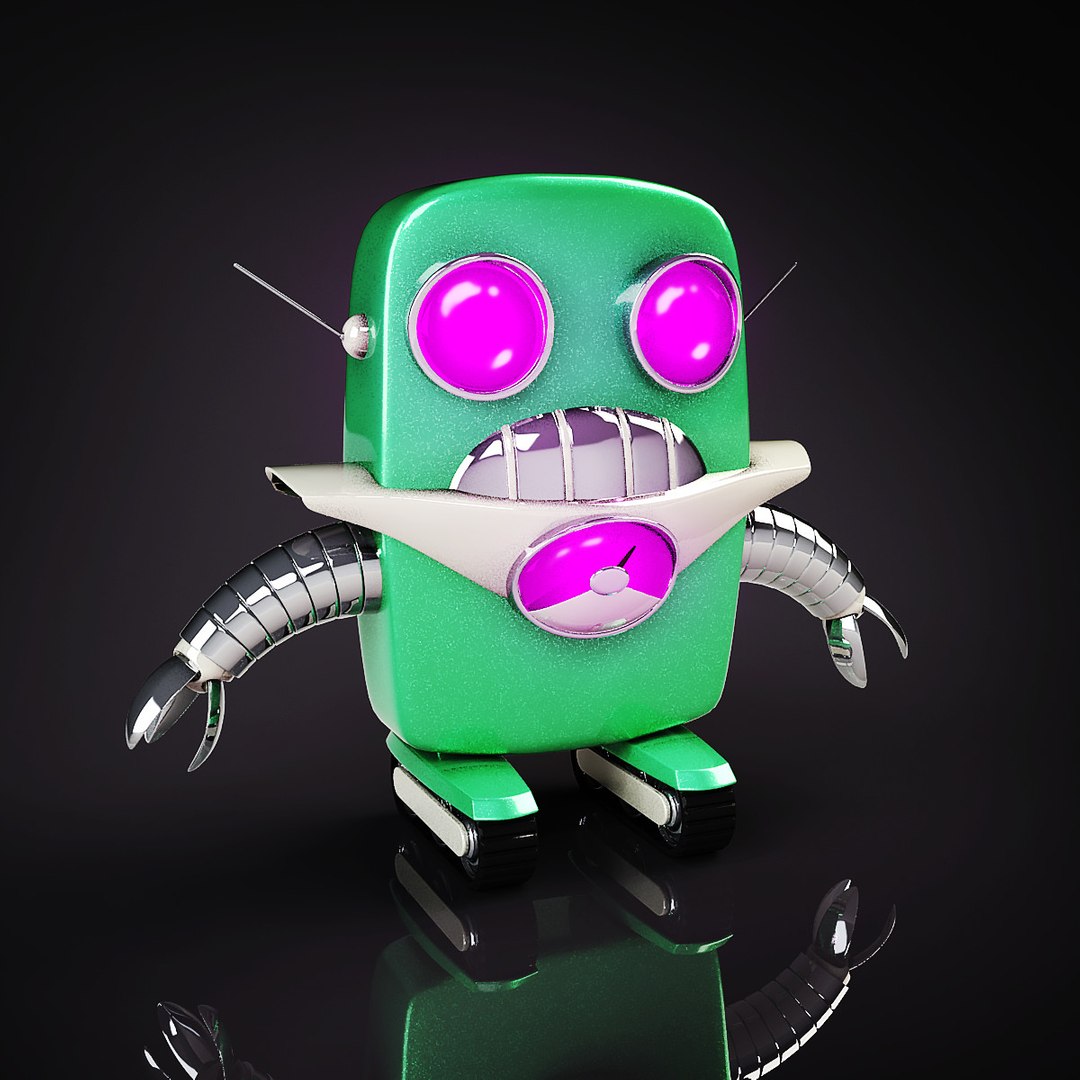 3d Cute Robot Tracks