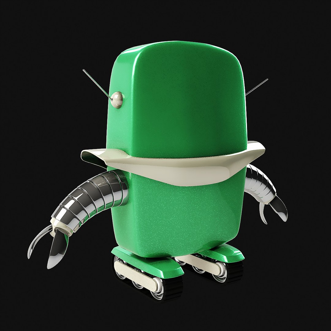 3d Cute Robot Tracks