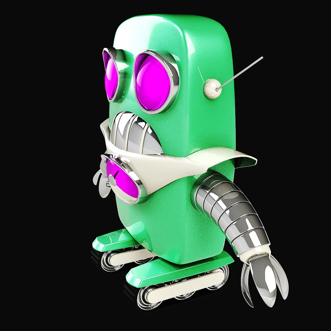 3d Cute Robot Tracks