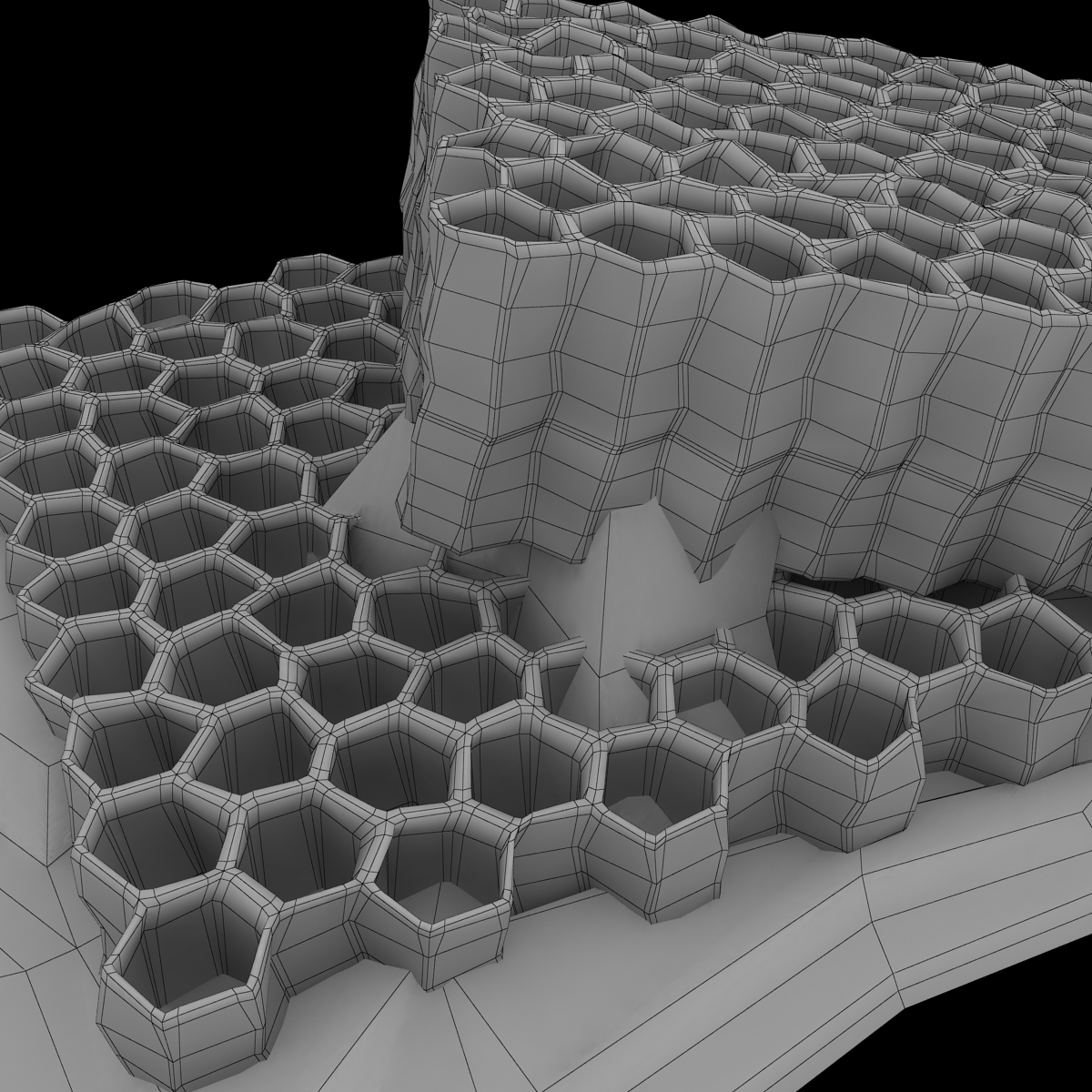 honeycomb scanline 3d model