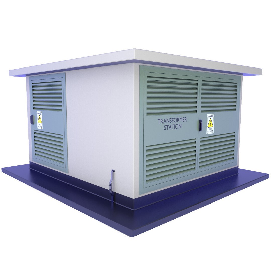 3D Concrete Transformer Substation Building 9 Model - TurboSquid 1980053