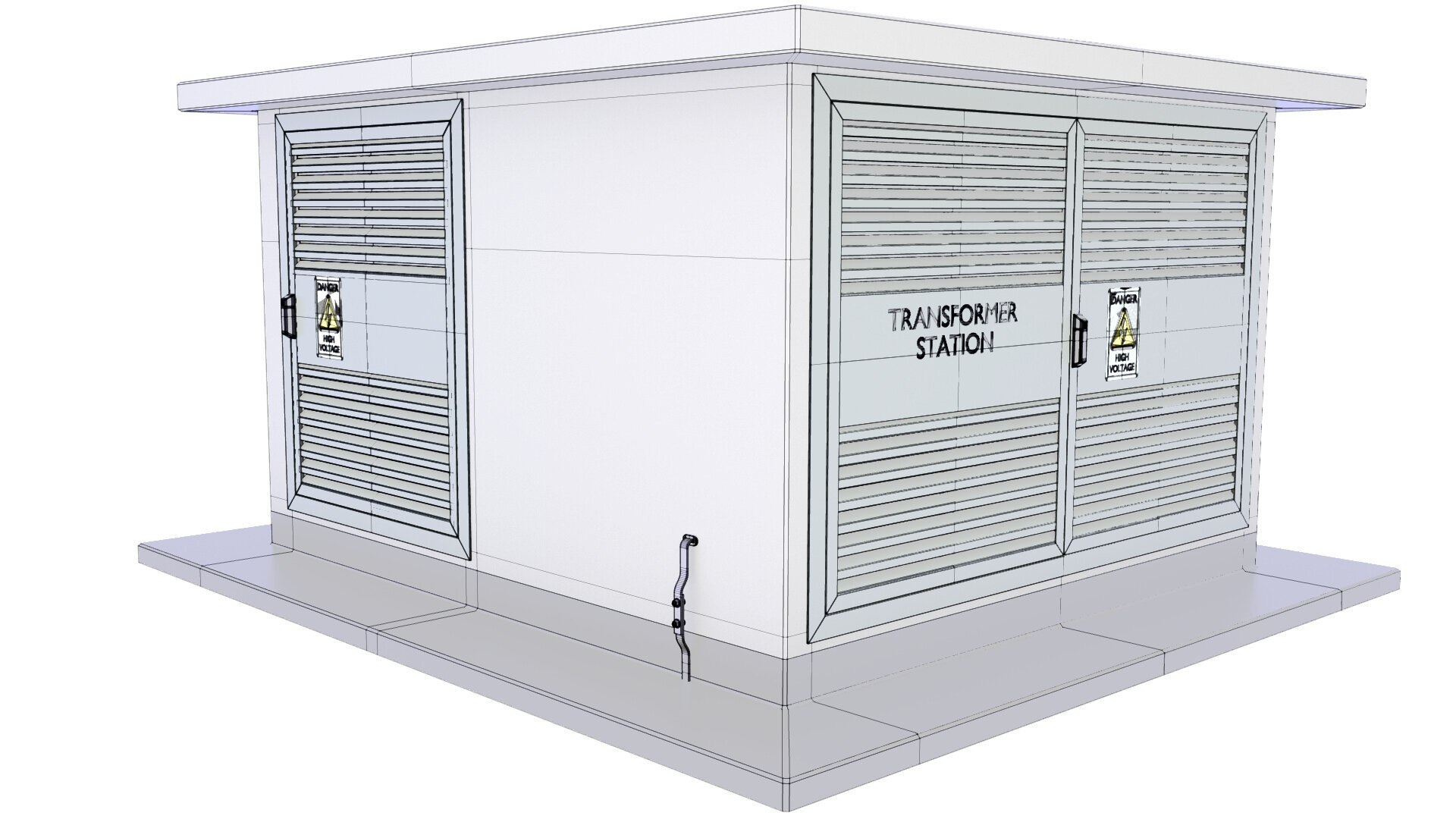3D Concrete Transformer Substation Building 9 Model - TurboSquid 1980053