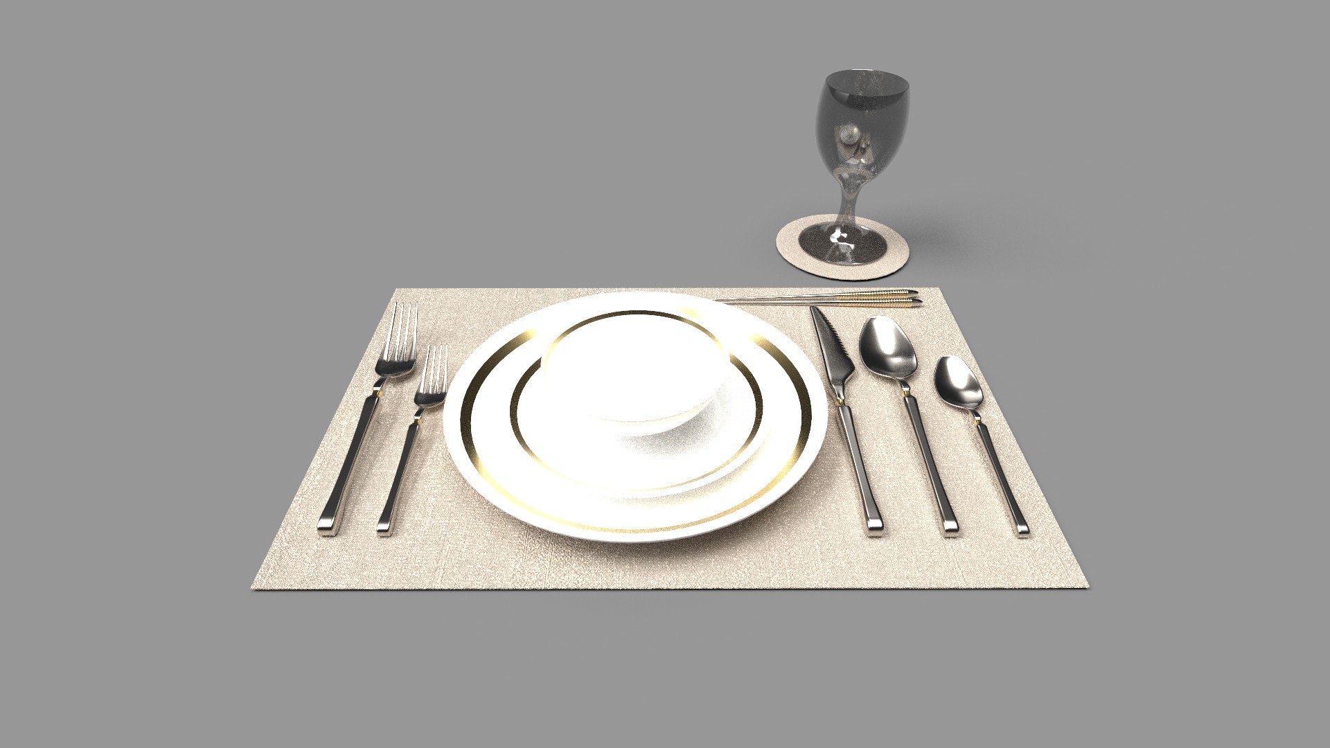Plates Spoon And Fork Set 3D Model - TurboSquid 2340919