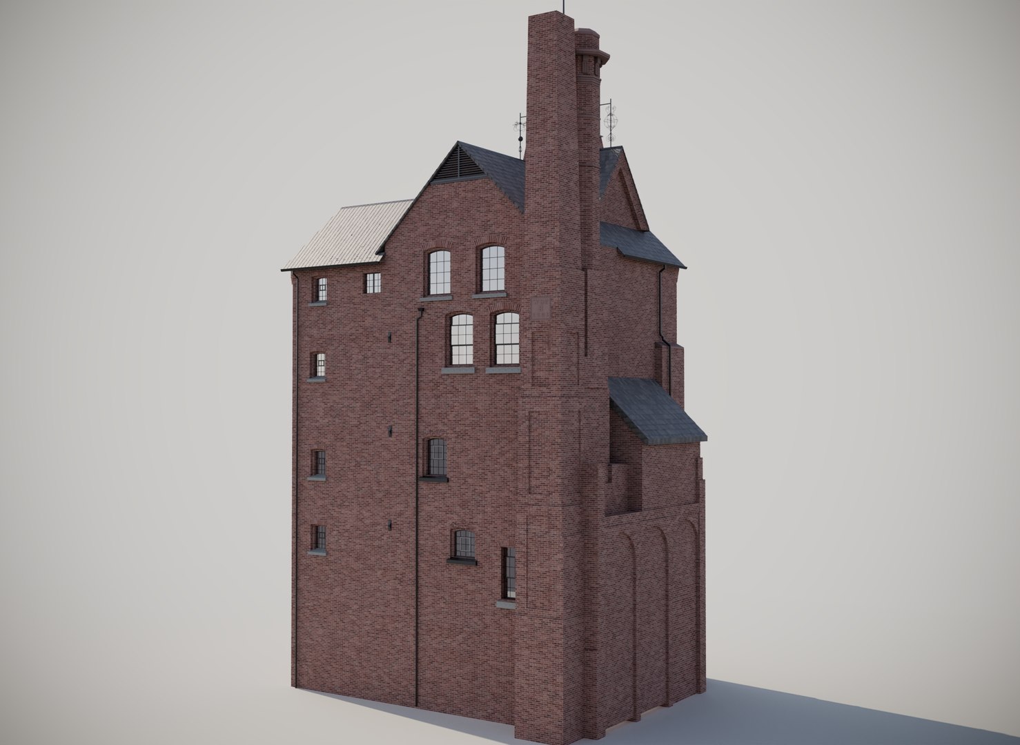 Brick English Old Building - Brick With Bercon Tile 3D Model - TurboSquid 1980989