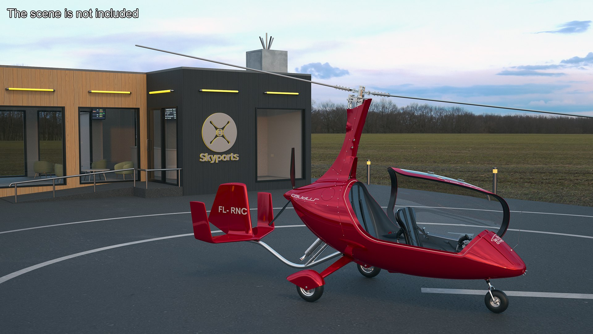 Autogyro Calidus 912 Red 3D Model - TurboSquid 2220860