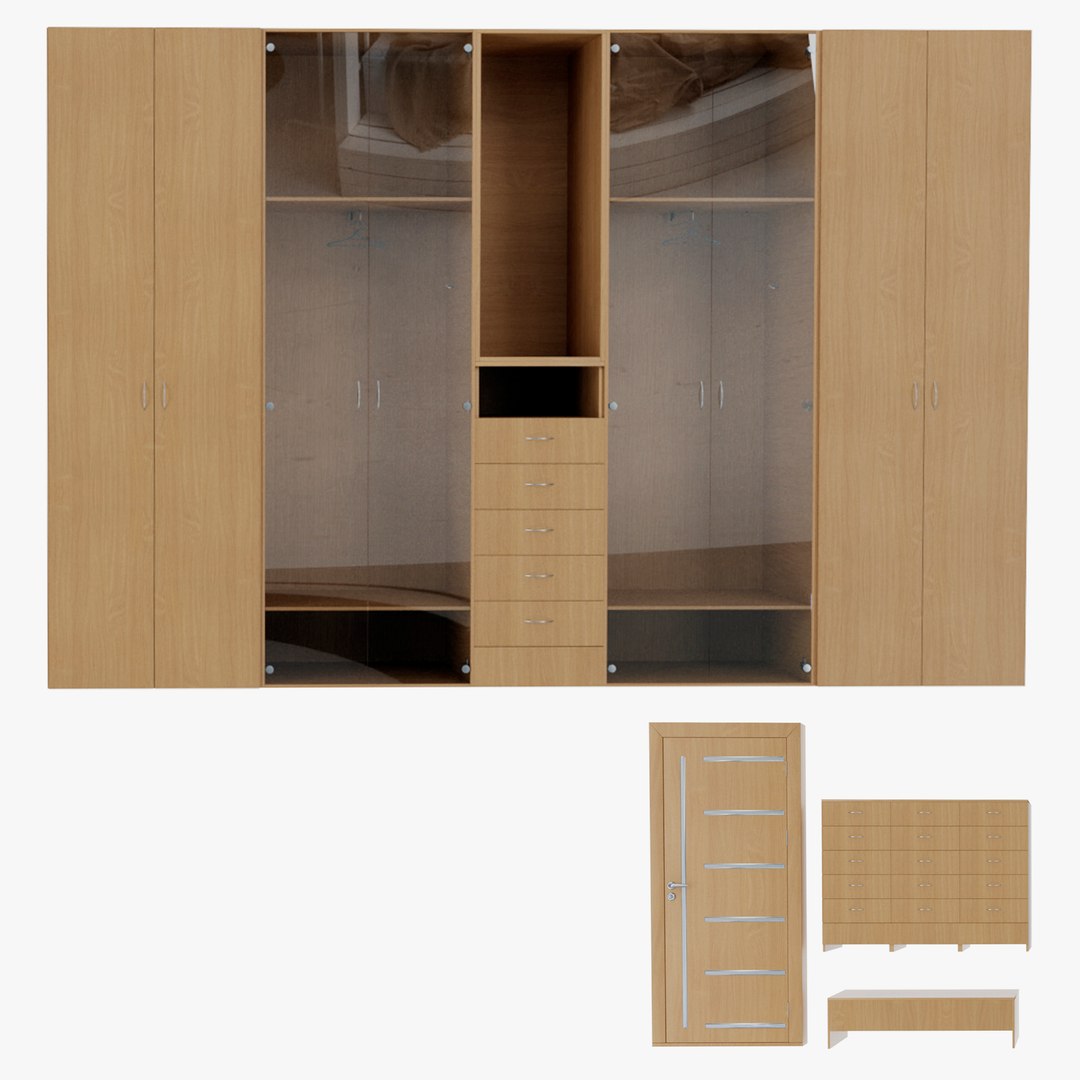 Closet table door and dresser FP100 SA 3D - TurboSquid 2031618