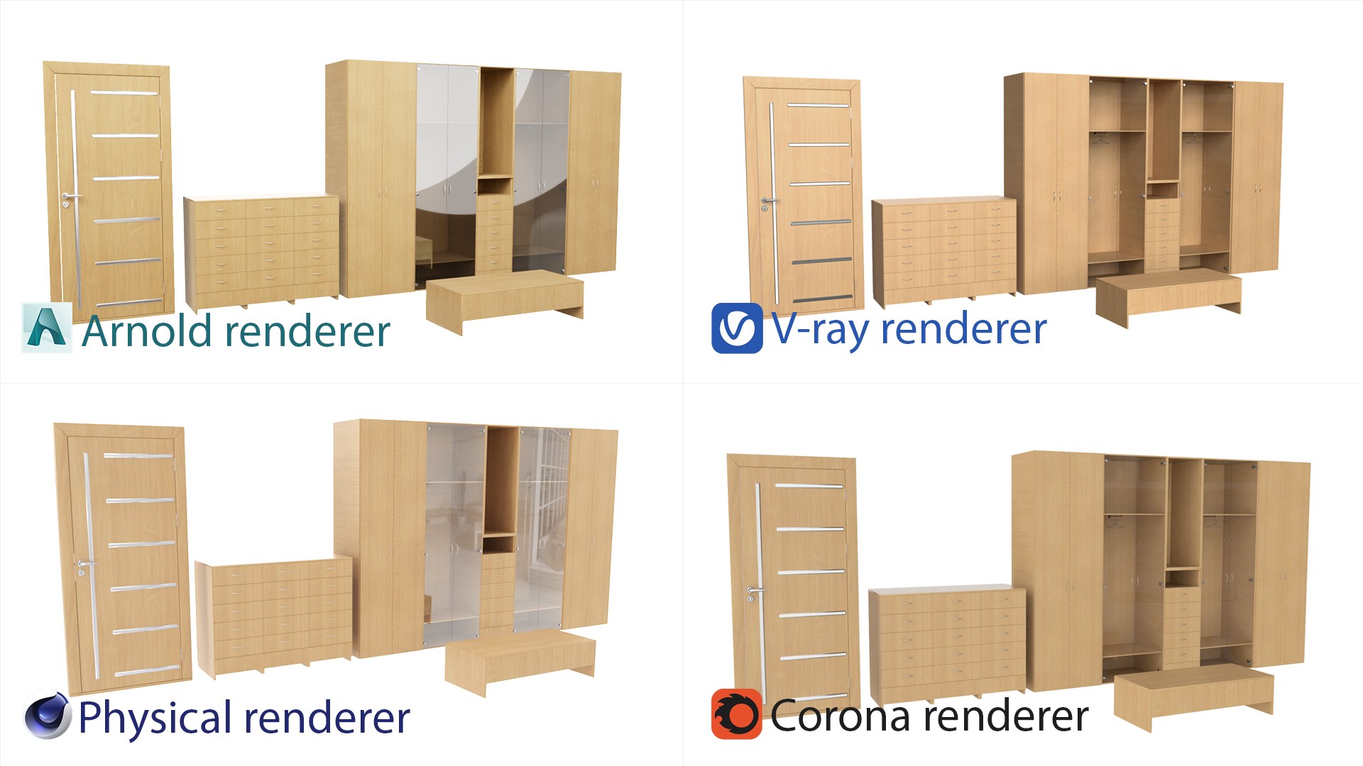 Closet table door and dresser FP100 SA 3D - TurboSquid 2031618