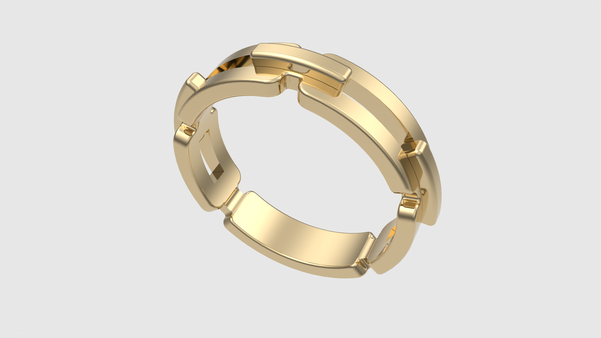 3D Model Modern Geometric Link Ring JDBCo - TurboSquid 2345366