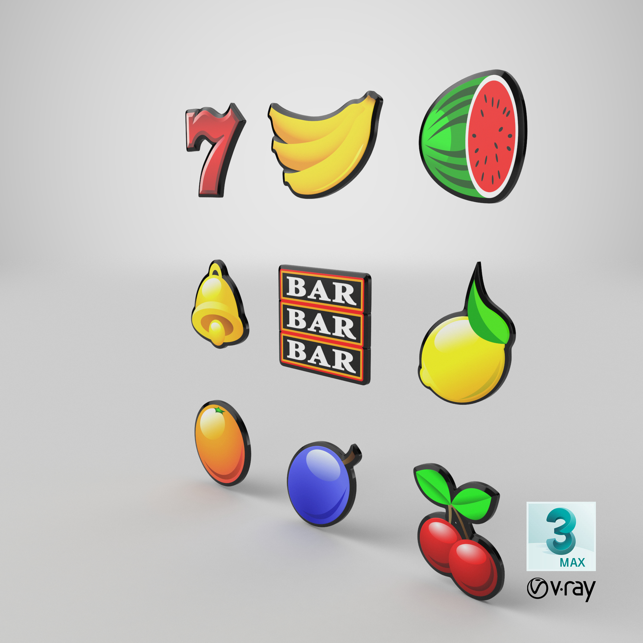 Video slot machine symbols 3D - TurboSquid 1320665