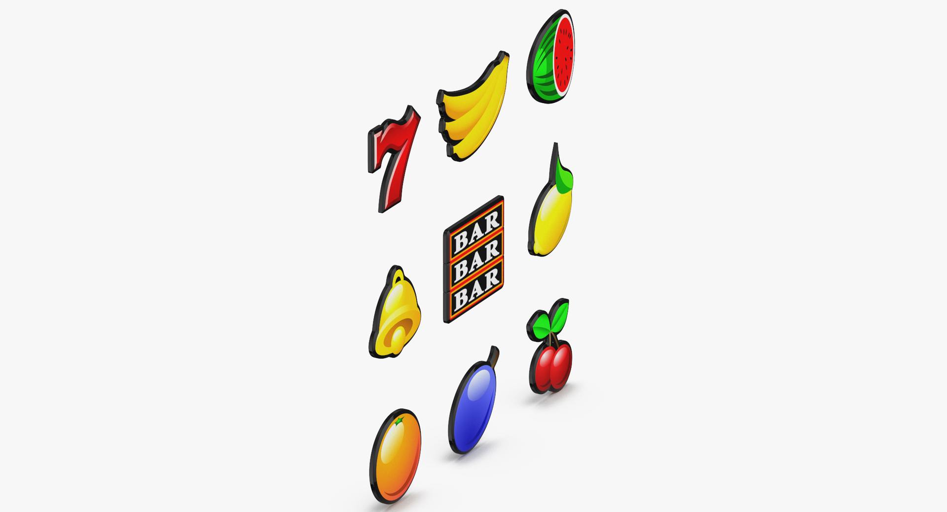 Video slot machine symbols 3D - TurboSquid 1320665