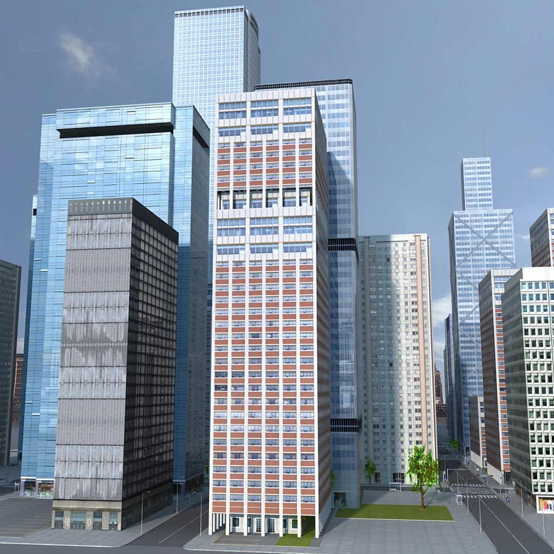 3d Model City Building New York