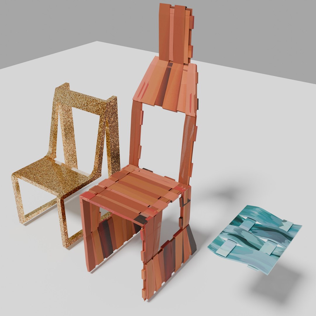 3D Model Few Simple Chairs And Tile - TurboSquid 2257750