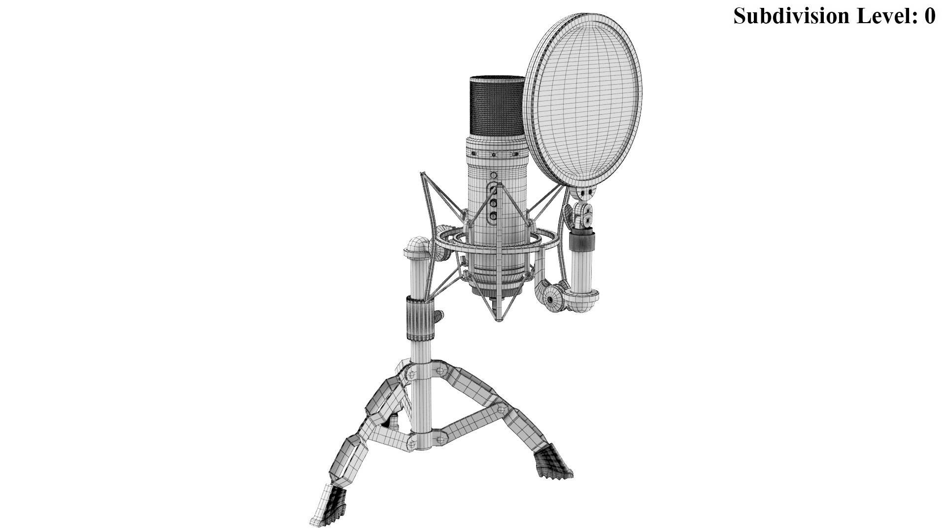 3D model Condenser Microphone With Tripod - TurboSquid 1820814