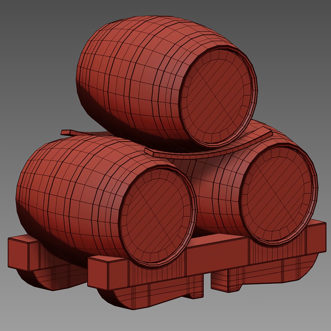3D Wooden Barrels Model - TurboSquid 2184556