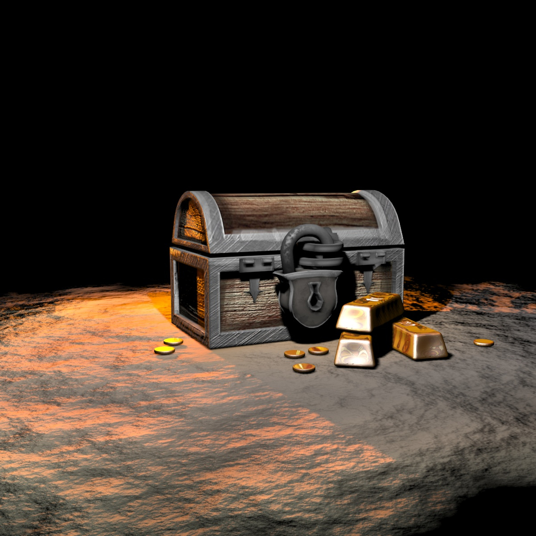 3d model medieval treasure chest