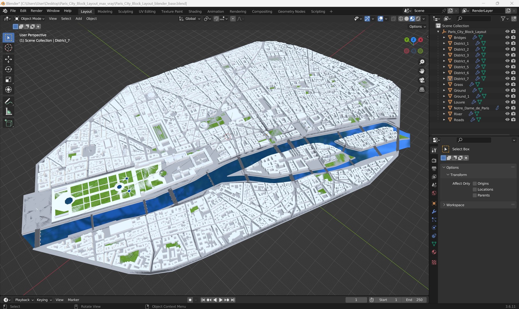 Paris City Block Layout Model - TurboSquid 2402523
