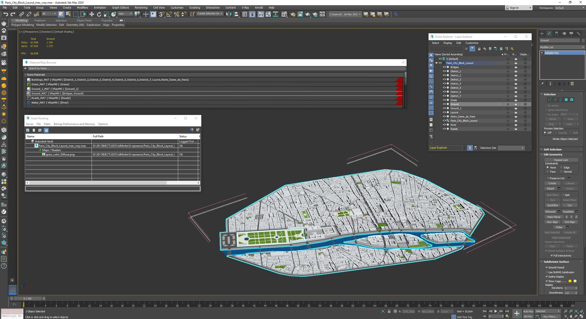 Paris City Block Layout Model - TurboSquid 2402523