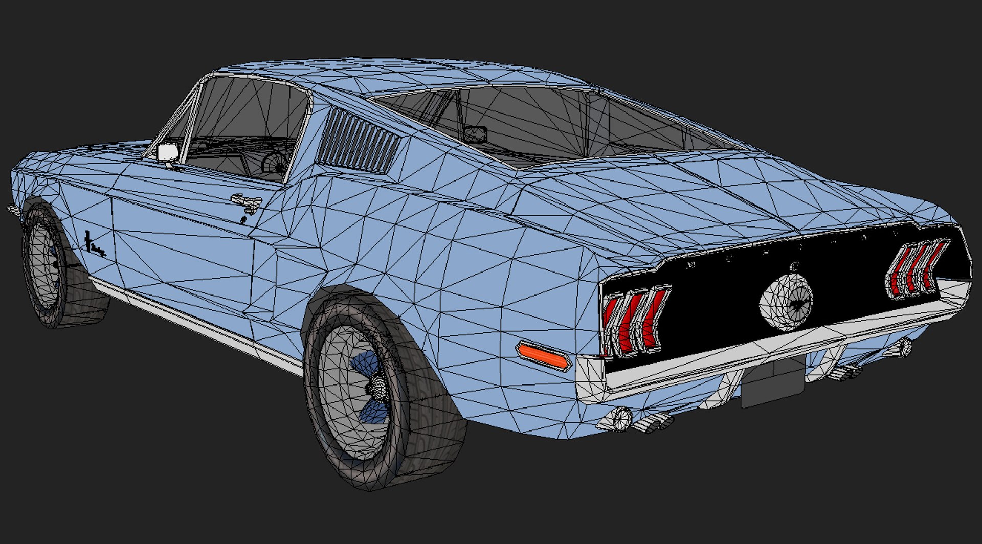 Ford Mustang 1968 - Low Poly Model - TurboSquid 1776629