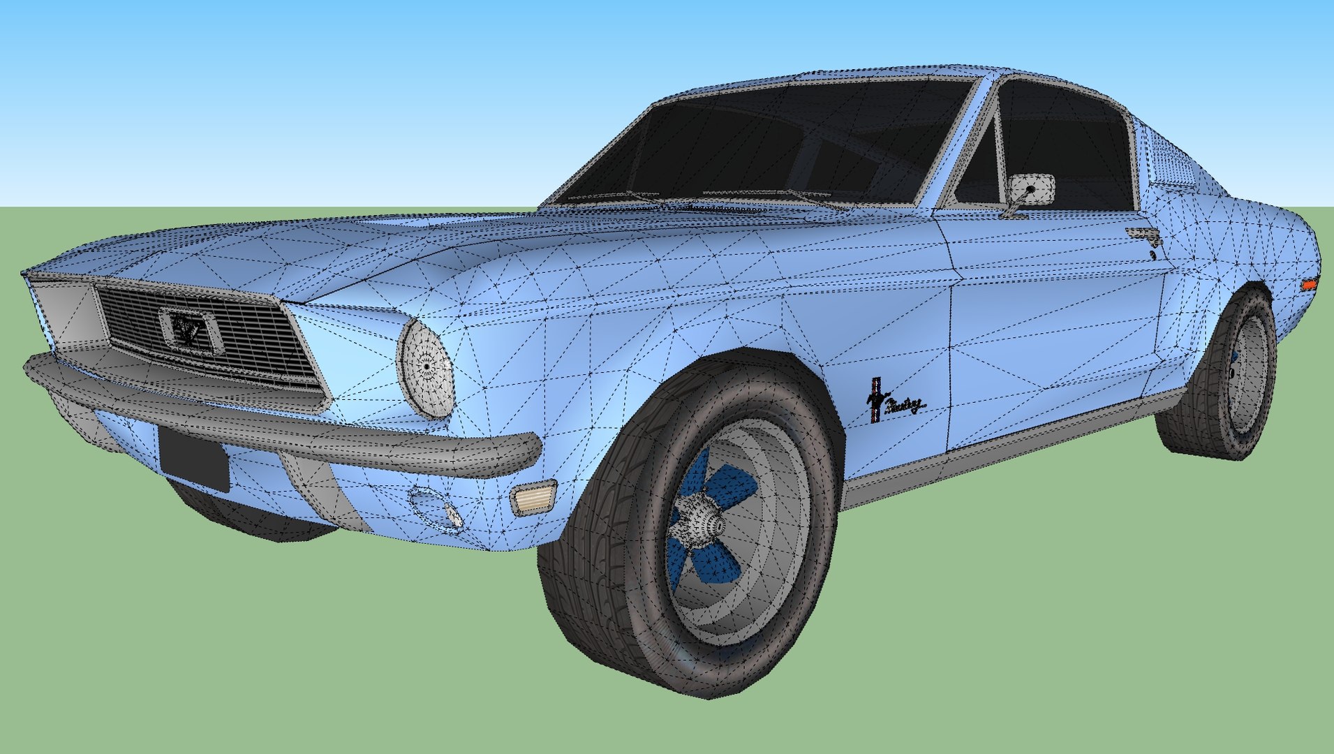 Ford Mustang 1968 - Low Poly Model - TurboSquid 1776629