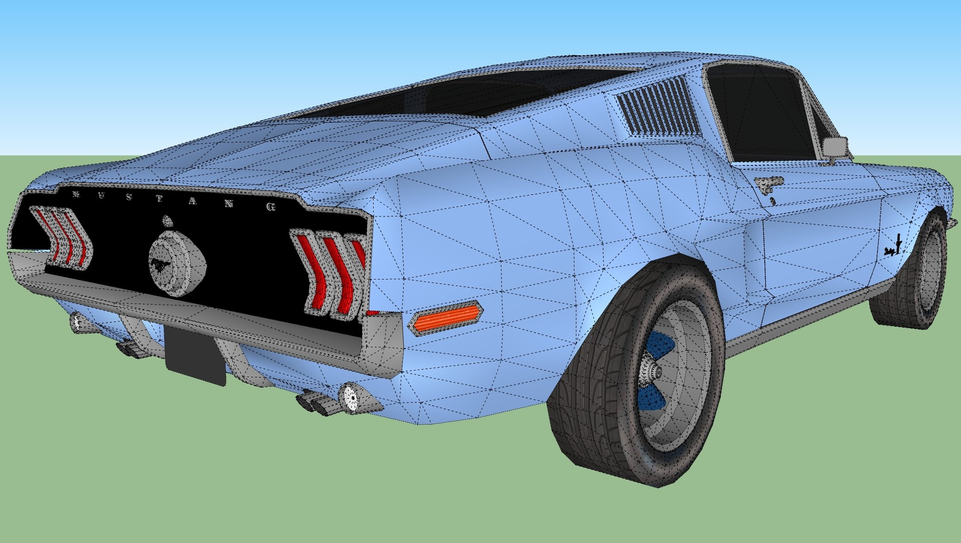 Ford Mustang 1968 - Low Poly Model - TurboSquid 1776629