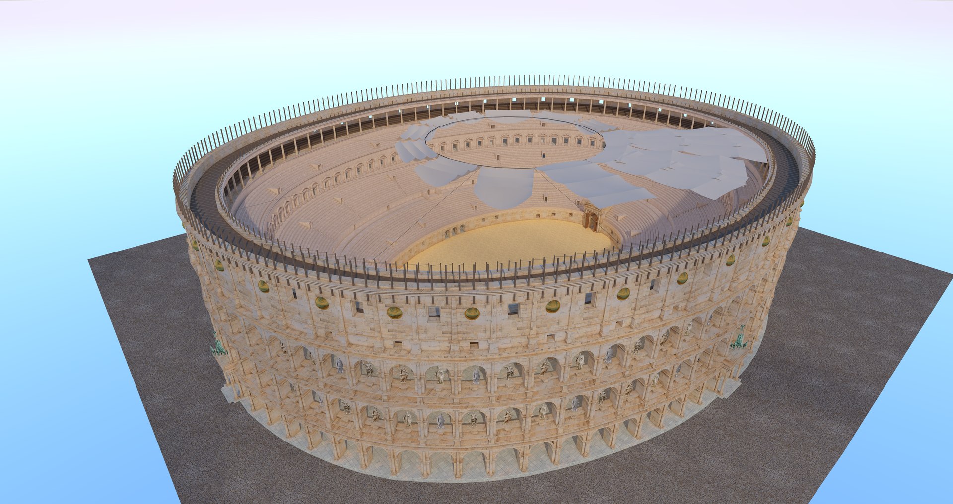 3D Architectural Reconstruction Of The Roman Colosseum - TurboSquid 2356600