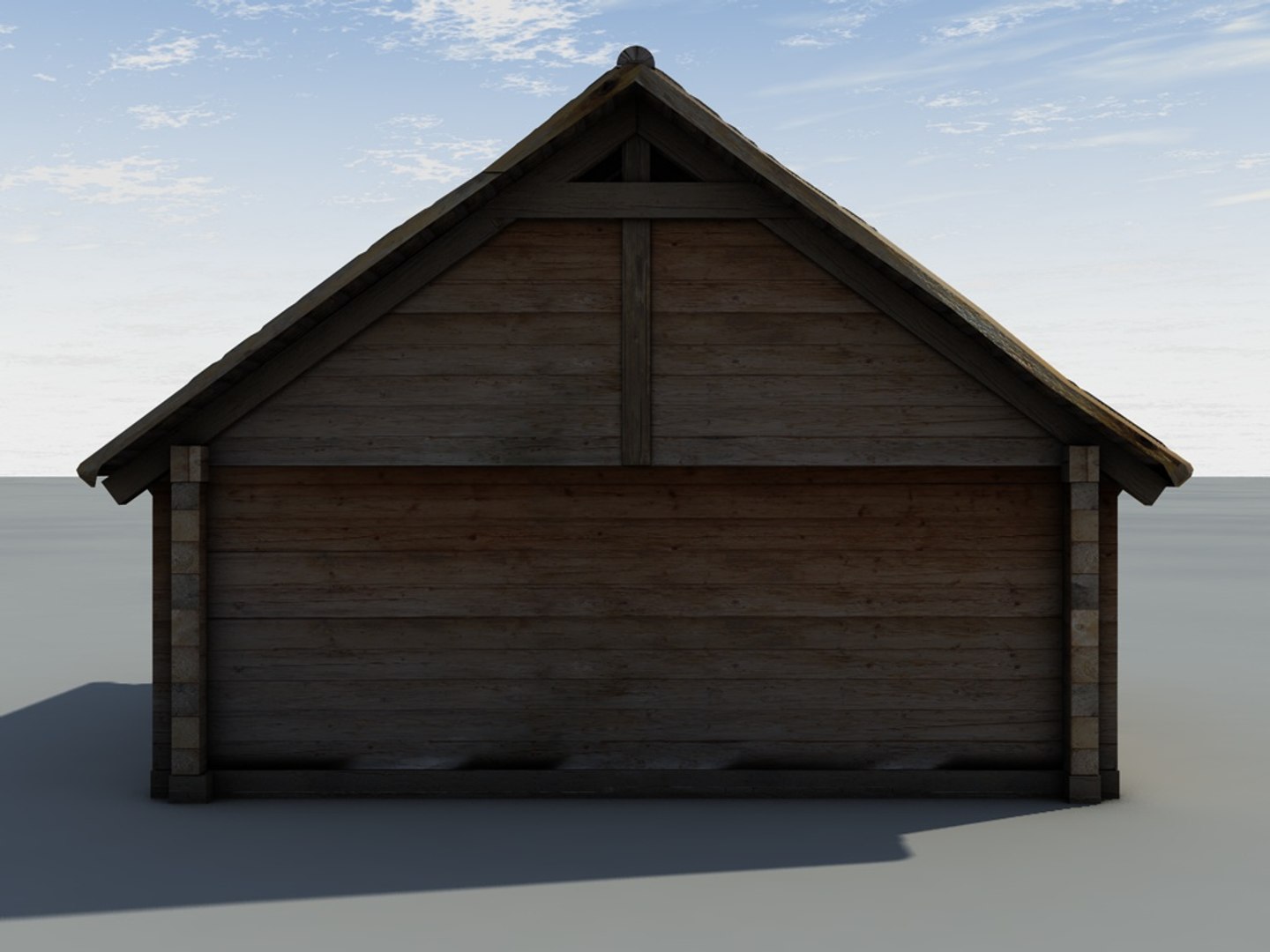 3d Model Of Wooden Block House