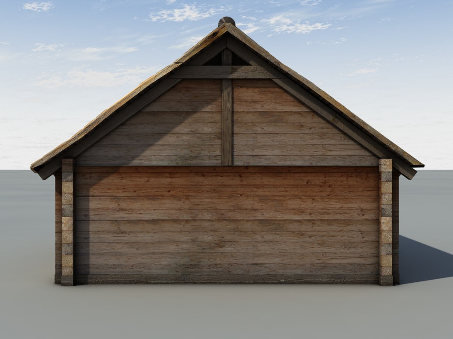 3d Model Of Wooden Block House