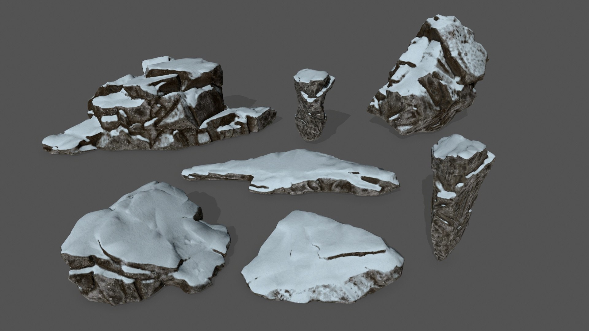 3D Rock Snow Model - TurboSquid 1664605