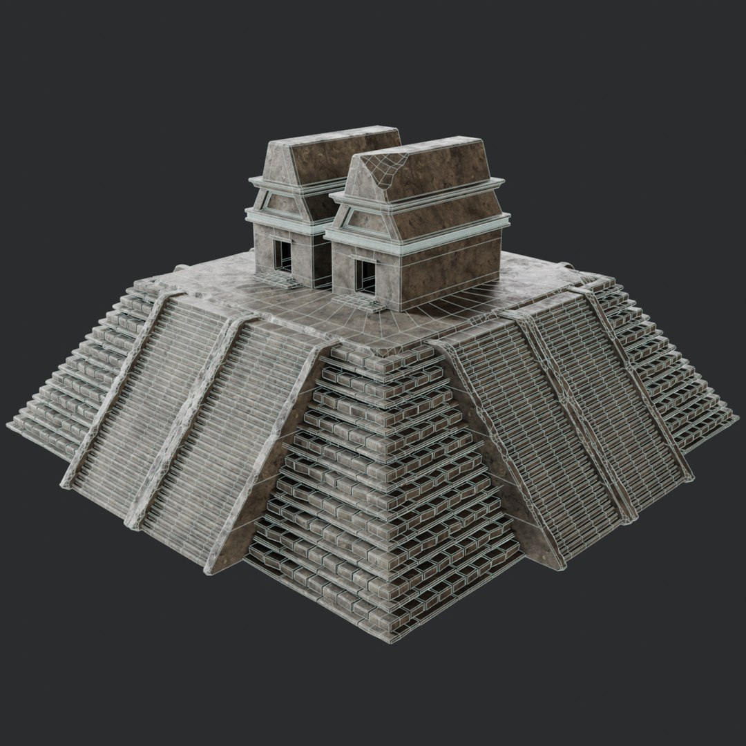 PYRAMID TEMPLE AZTEC MAYAN INCA PLATFORM STAIRS COLLECTION 3D model ...
