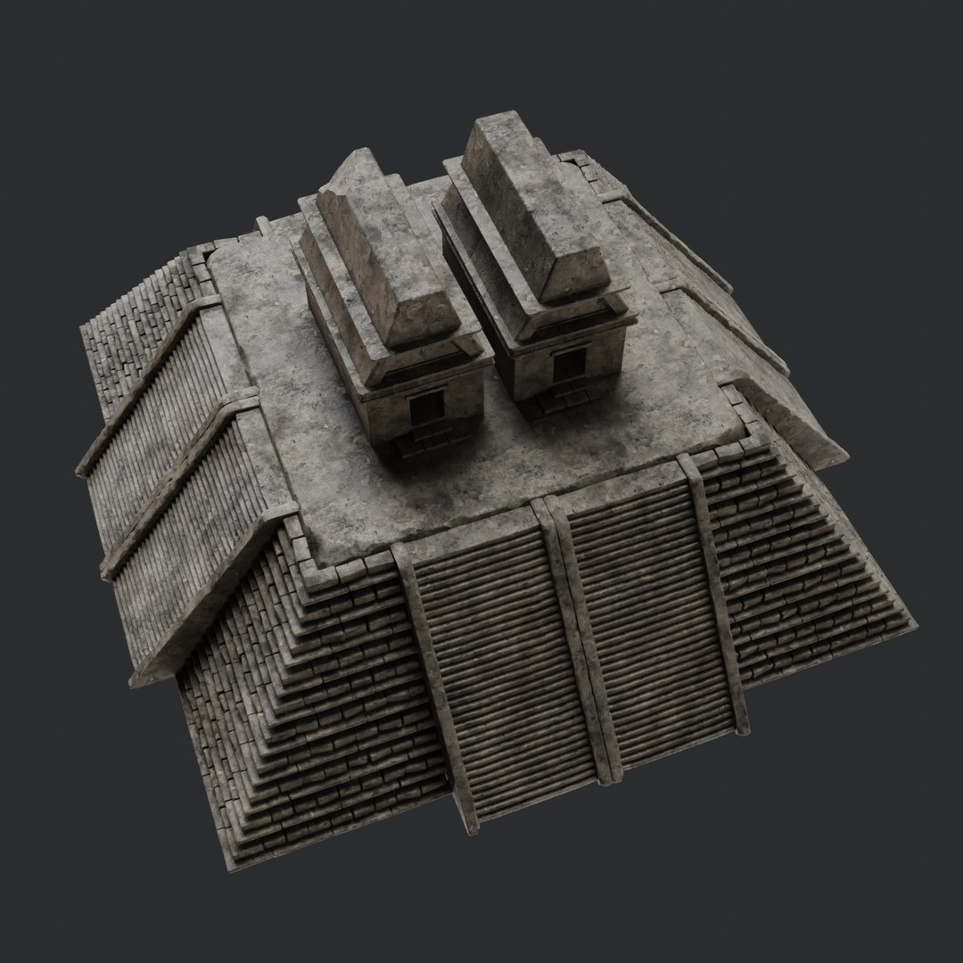 PYRAMID TEMPLE AZTEC MAYAN INCA PLATFORM STAIRS COLLECTION 3D model ...