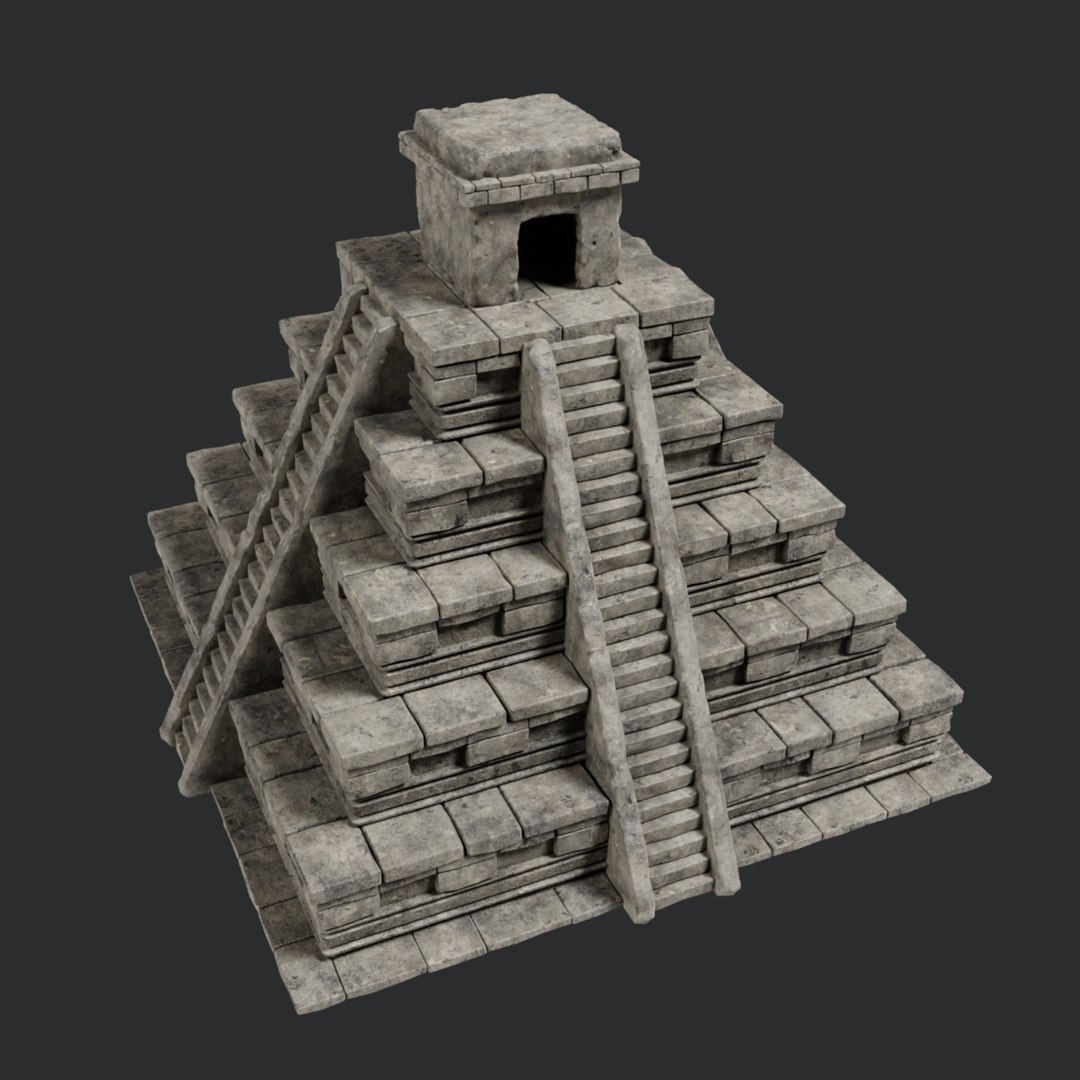 PYRAMID TEMPLE AZTEC MAYAN INCA PLATFORM STAIRS COLLECTION 3D model ...
