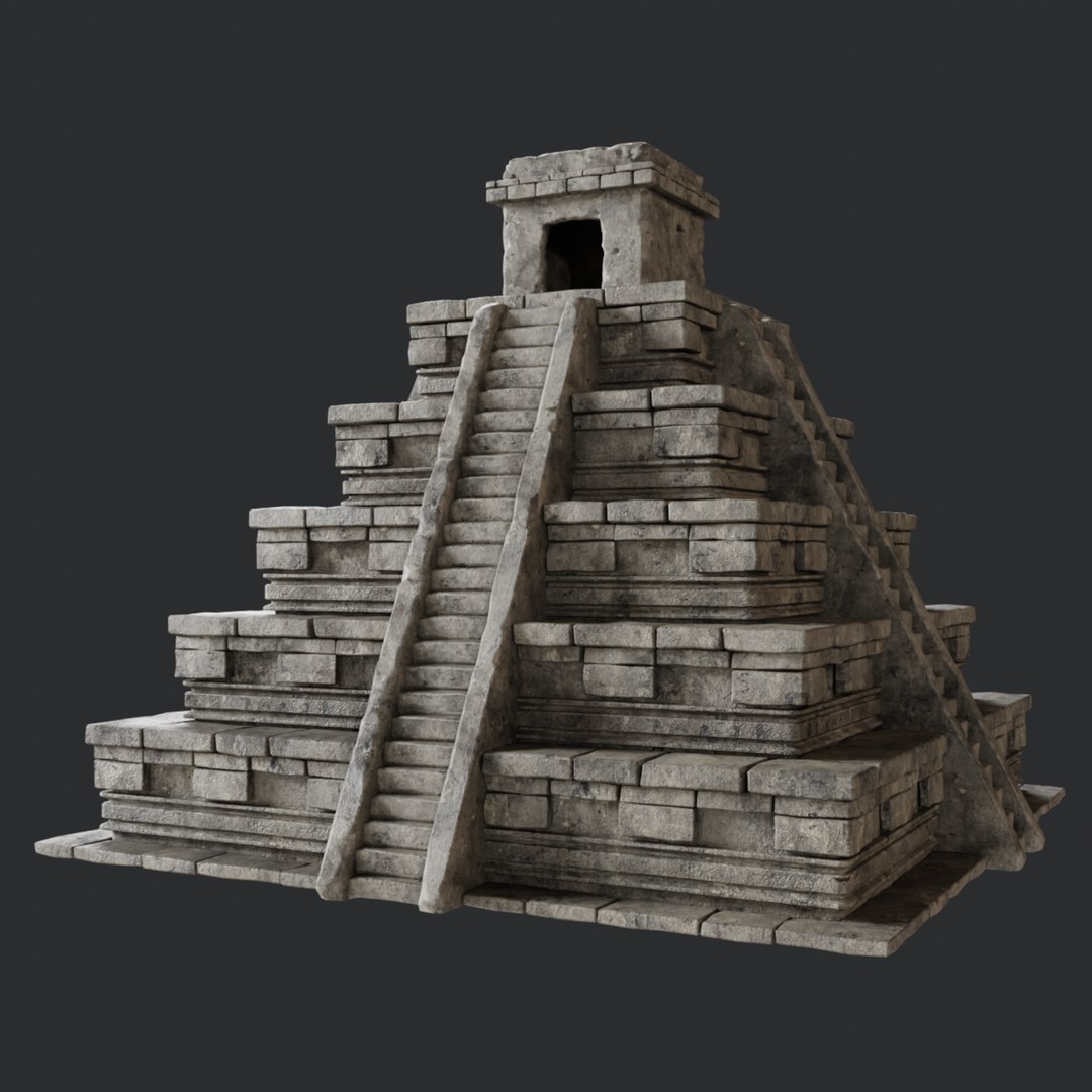 PYRAMID TEMPLE AZTEC MAYAN INCA PLATFORM STAIRS COLLECTION 3D model ...