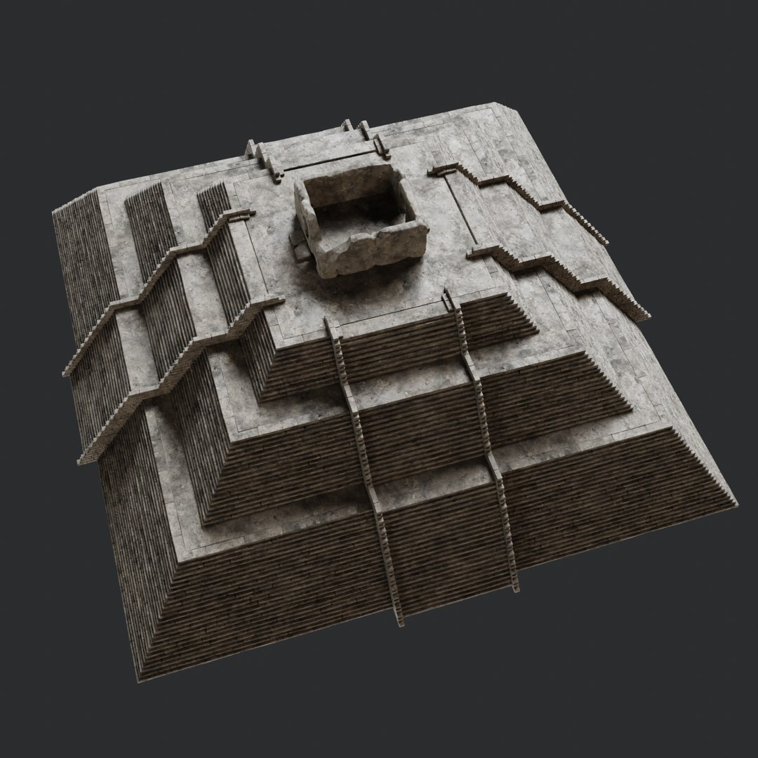 PYRAMID TEMPLE AZTEC MAYAN INCA PLATFORM STAIRS COLLECTION 3D model ...