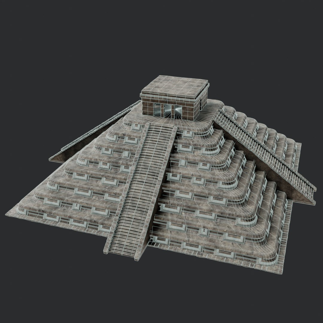 PYRAMID TEMPLE AZTEC MAYAN INCA PLATFORM STAIRS COLLECTION 3D model ...
