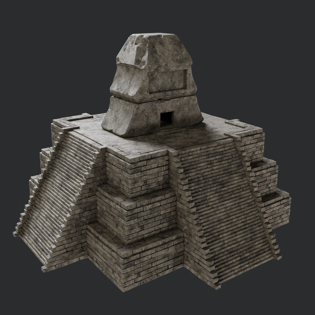 PYRAMID TEMPLE AZTEC MAYAN INCA PLATFORM STAIRS COLLECTION 3D model ...