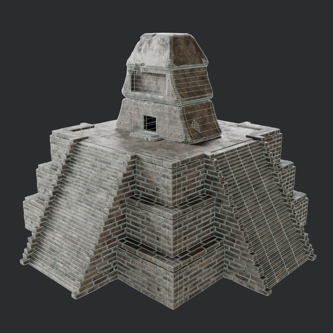 PYRAMID TEMPLE AZTEC MAYAN INCA PLATFORM STAIRS COLLECTION 3D model ...
