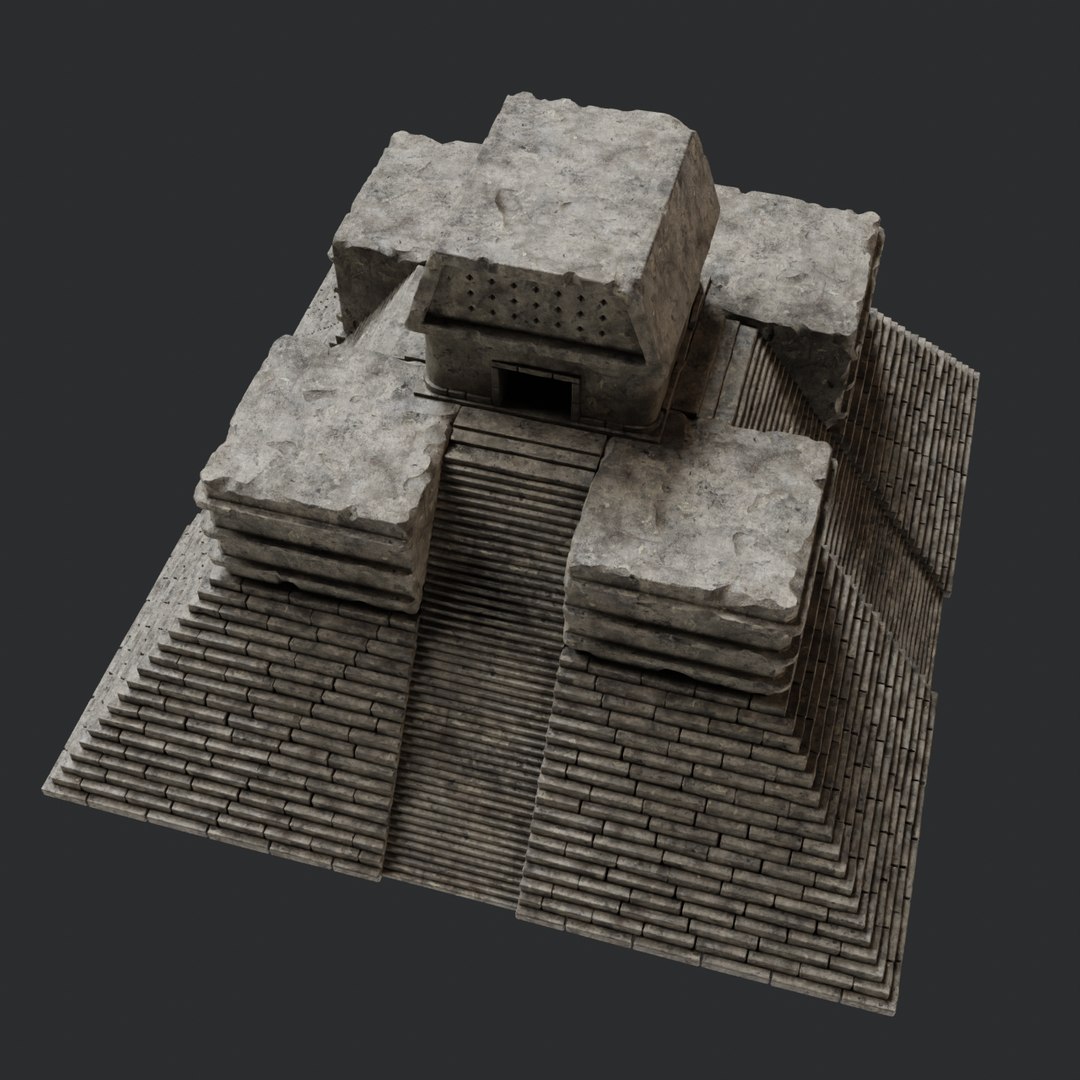 PYRAMID TEMPLE AZTEC MAYAN INCA PLATFORM STAIRS COLLECTION 3D model ...